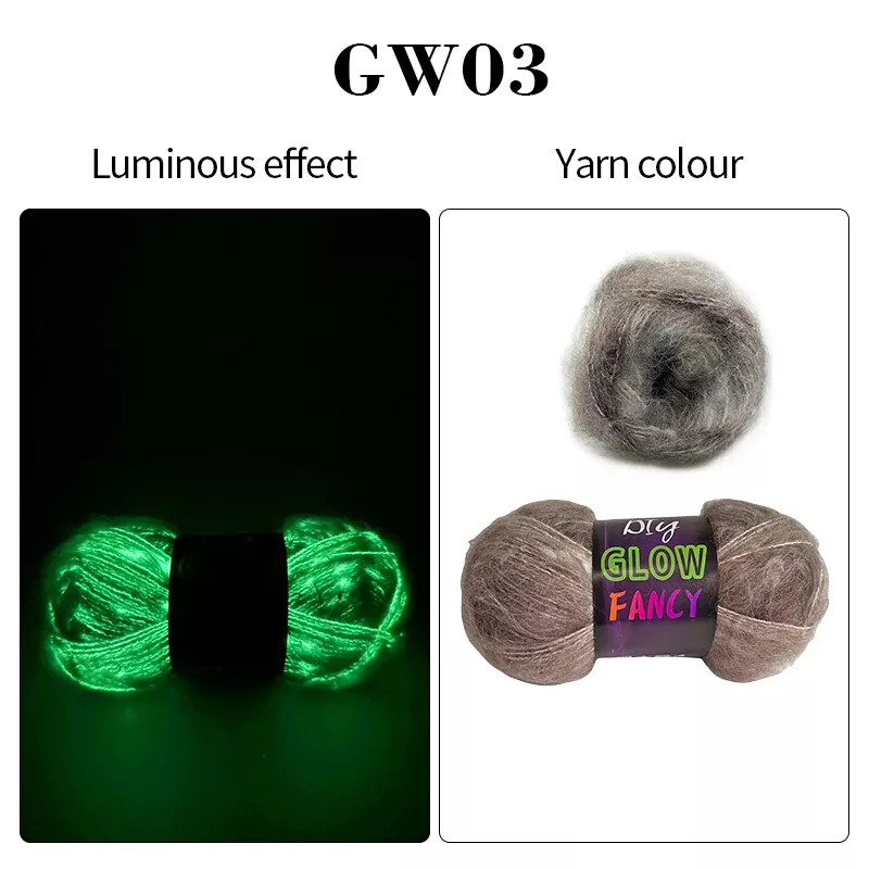 1 Roll Glow in the Dark Yarn Luminous Crochet Yarn for Crocheting DIY ...