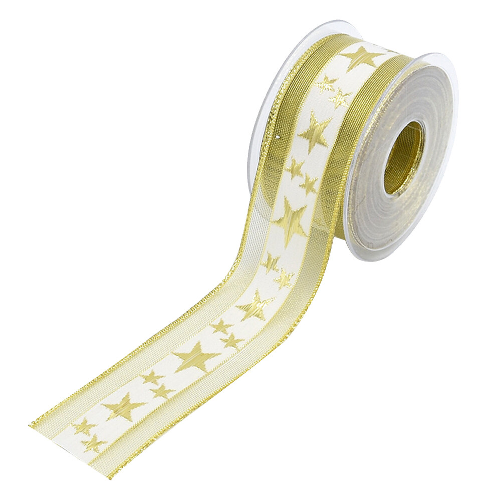 1 Roll Golden Christmas Ribbon Pretty Gift Packaging Rope Wrapping ...
