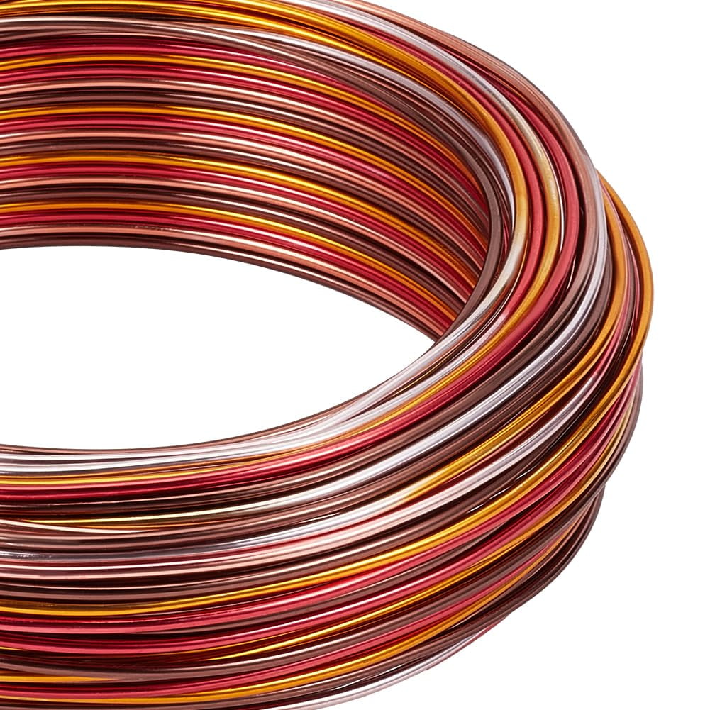 1 Roll Gradient Color Aluminum Wire Round Orange 15 Gauge 1.5mm 136.48 ...