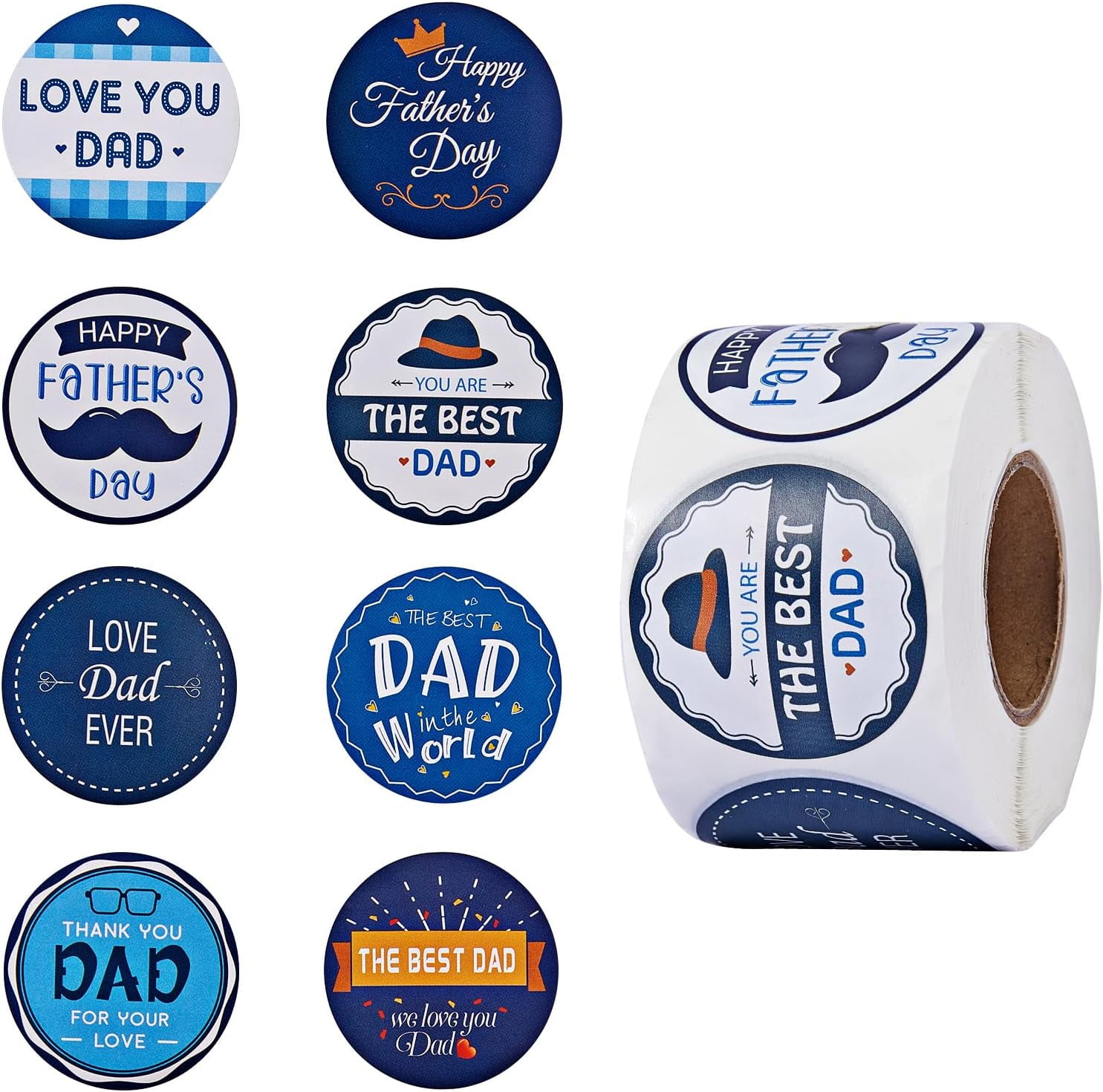 1 Roll Happy Father's Day Stickers Self Adhesive Roll Sticker Labels ...