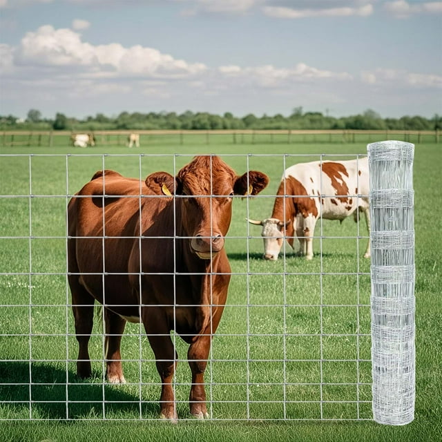 1 Roll Hot Dip Galvanized Wire Cattle Fence Grassland Net Cattle And ...