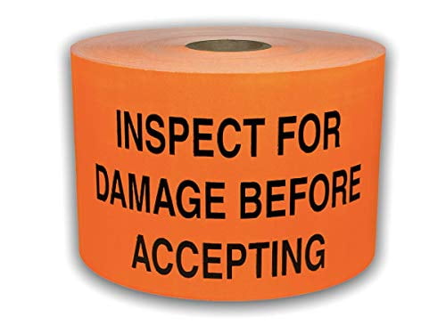 1 Roll Large 3x5 Orange INSPECT for Damage Before Accepting Special ...