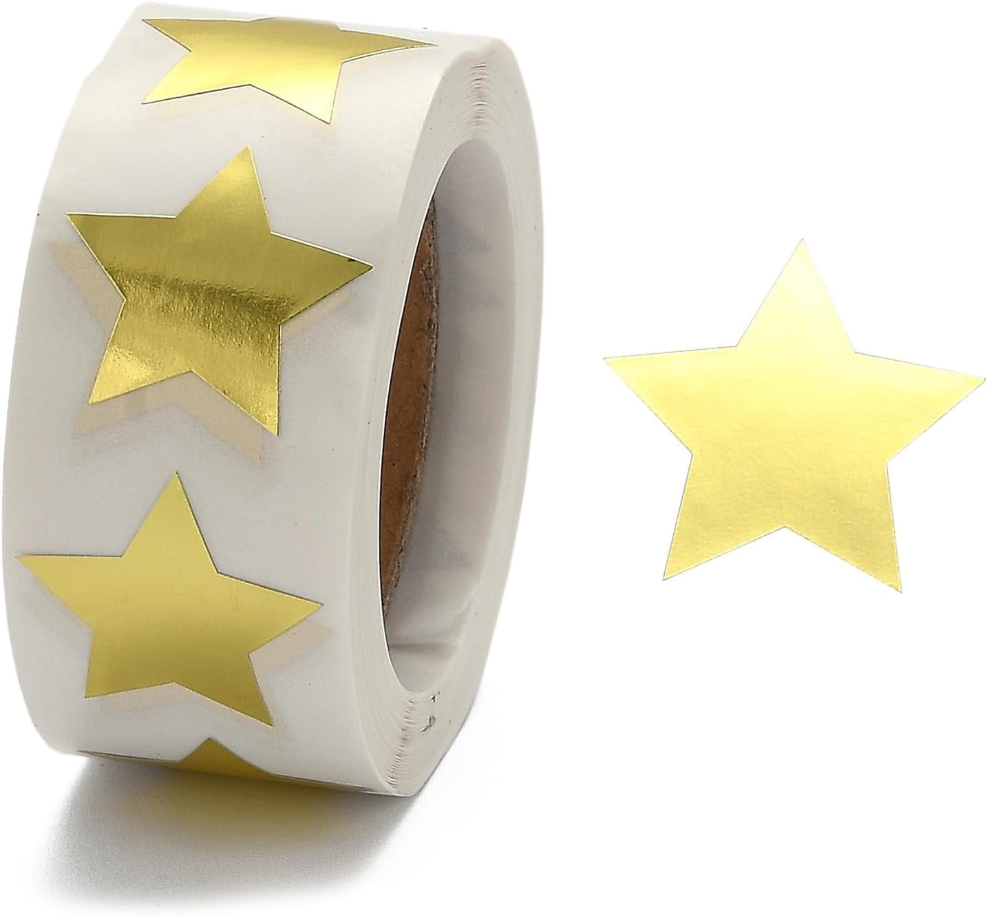1 Roll Metallic Foil Star Shape Paper Sticker Labels Writable Paper ...