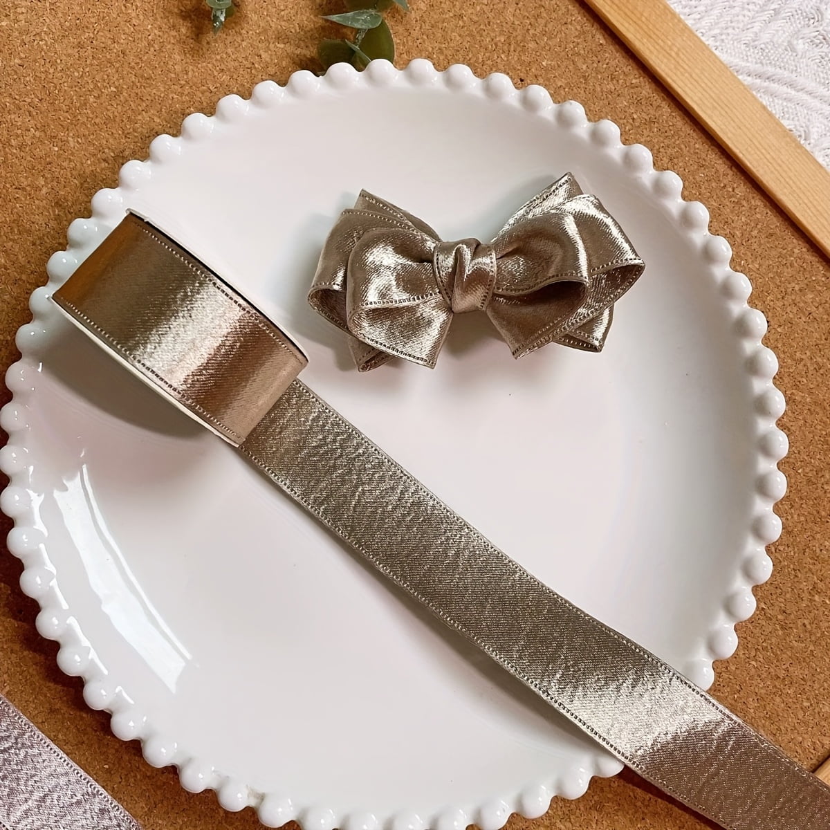 1 Roll Metallic Gold Wide Ribbon, Heavy-Duty Self-Adhesive Gloss for ...