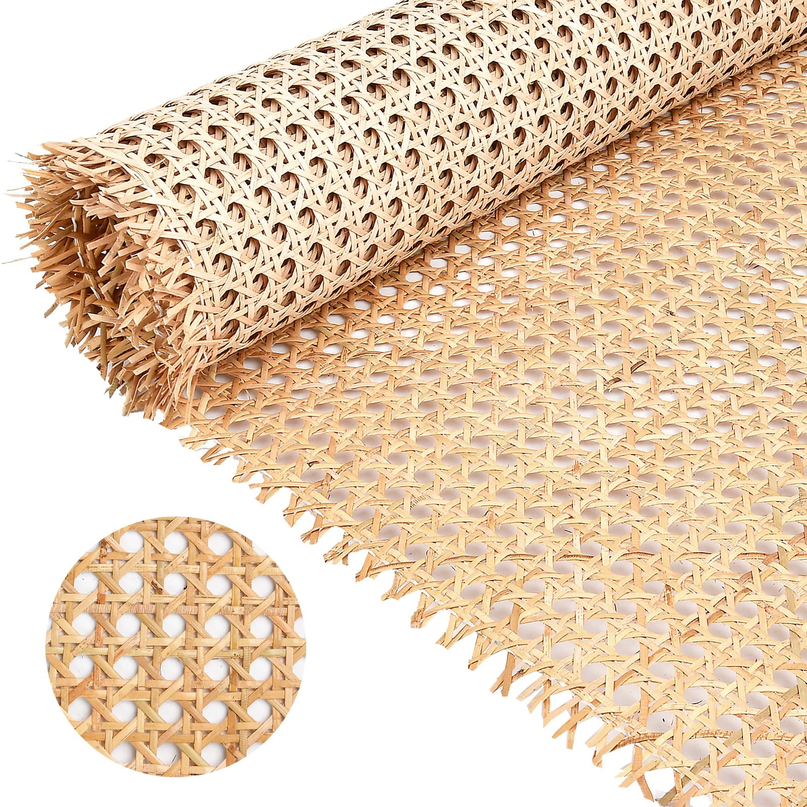 1 Roll Nature Rattan Cane Webbing, Rattan Webbing Roll for Caning ...