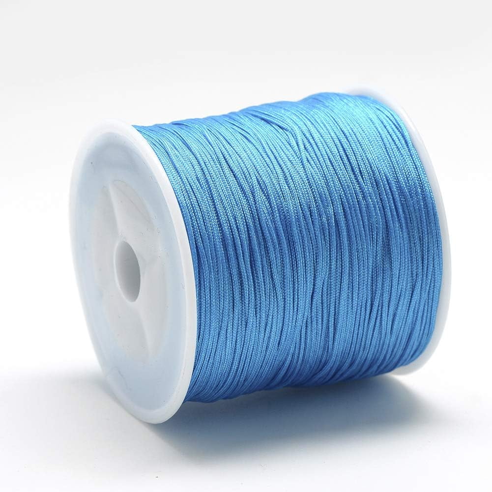 1 Roll Nylon Thread Chinese Knotting Cord Dodger Blue 0.8mm About 109.36 Yards(100m)/roll ...