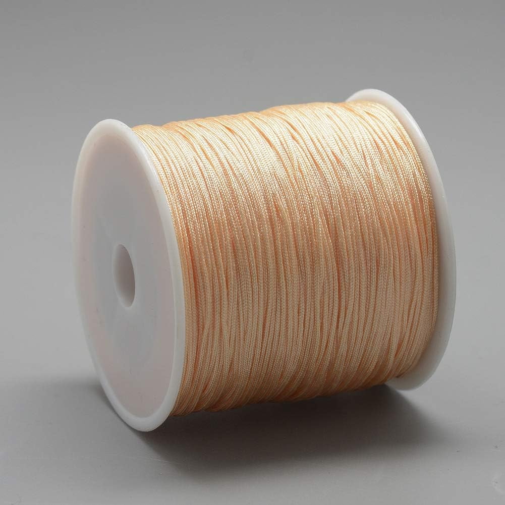 1 Roll Nylon Thread Chinese Knotting Cord PeachPuff 0.8mm 109.36 Yards ...