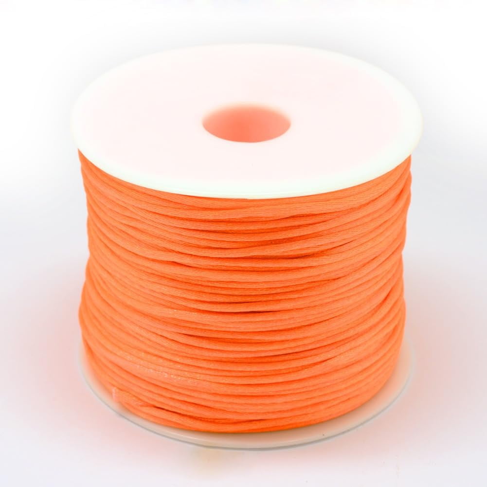 1 Roll Nylon Thread Rattail Satin Cord Dark Orange 1.0mm 76.55 Yards ...