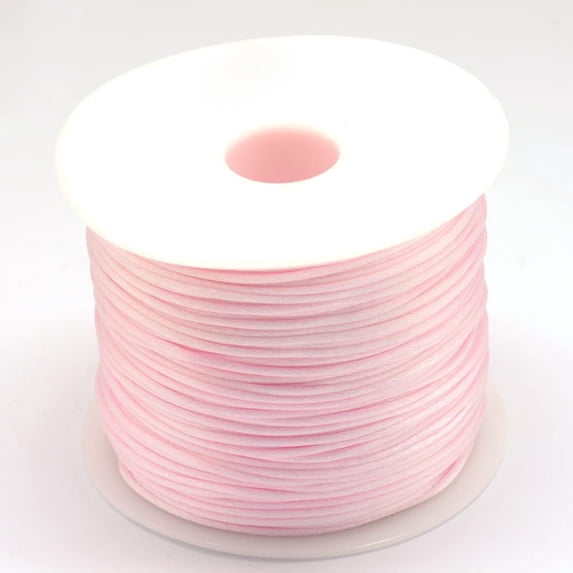 1 Roll Nylon Thread Rattail Satin Cord Pearl Pink 1.5mm 100yards/roll ...