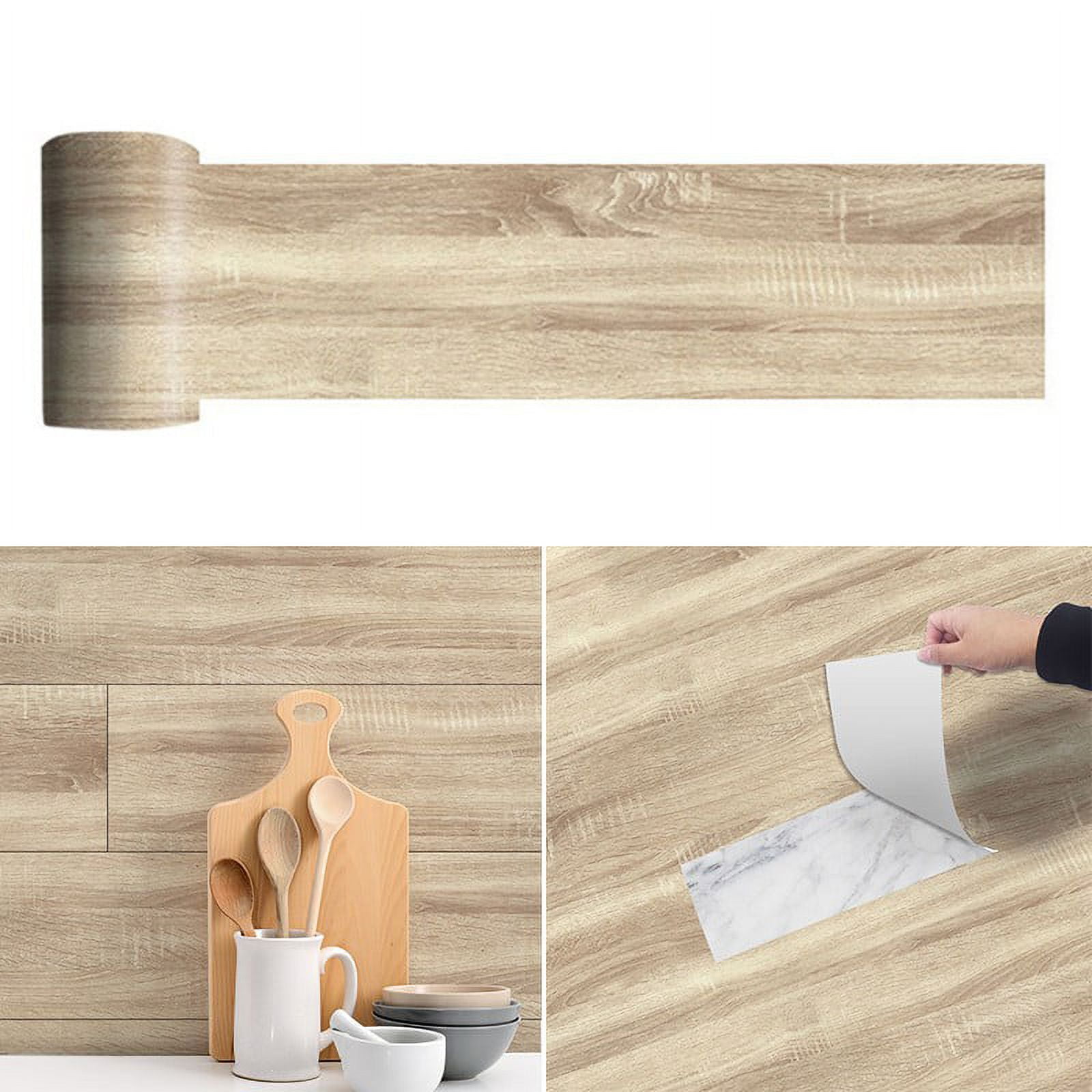 1 Roll PVC Wood Grain Floor Stciker Decal Self Adhesive Home Decoration ...