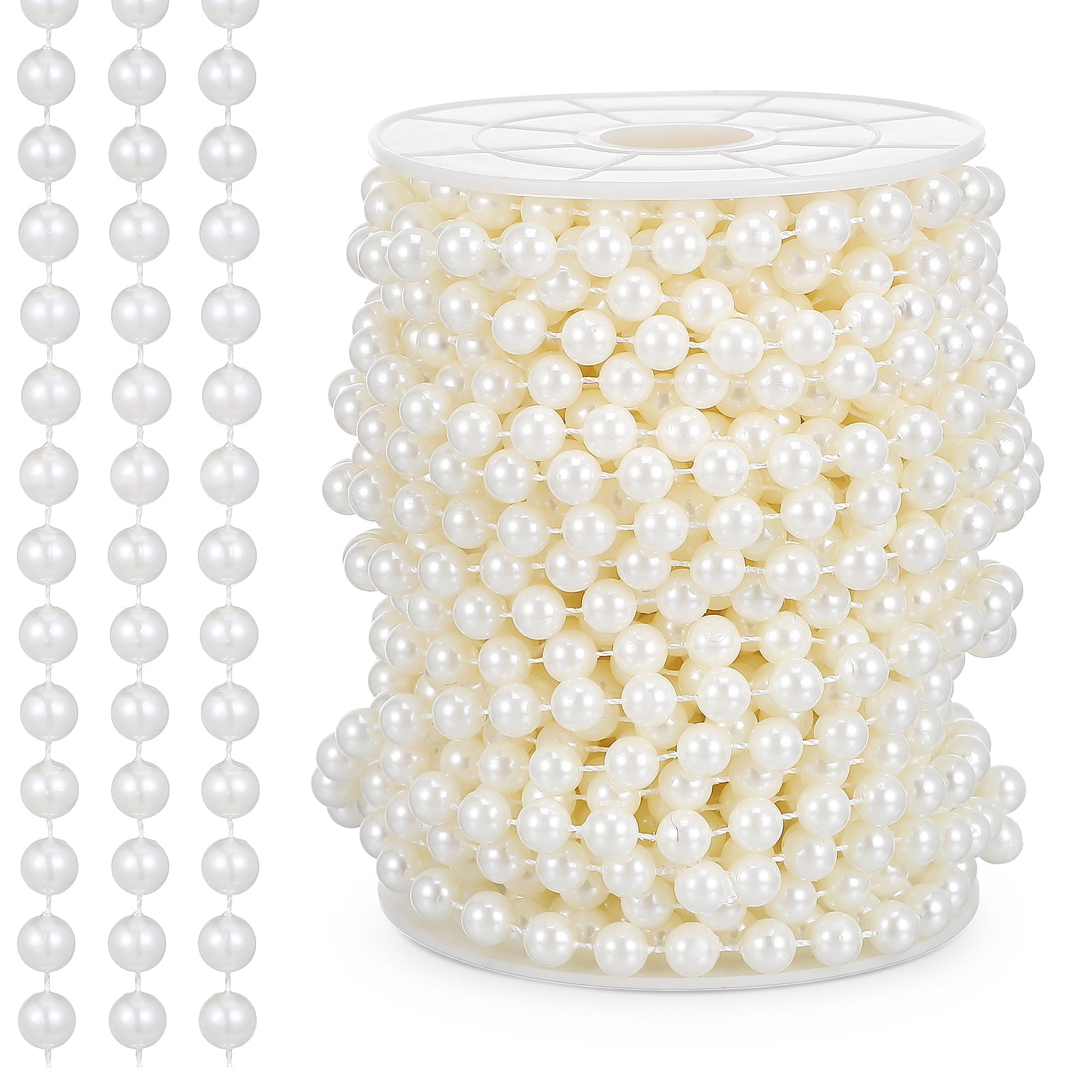 1 Roll Pearl String Artificial Pearl Garland Beaded Chain Decor Trim ...