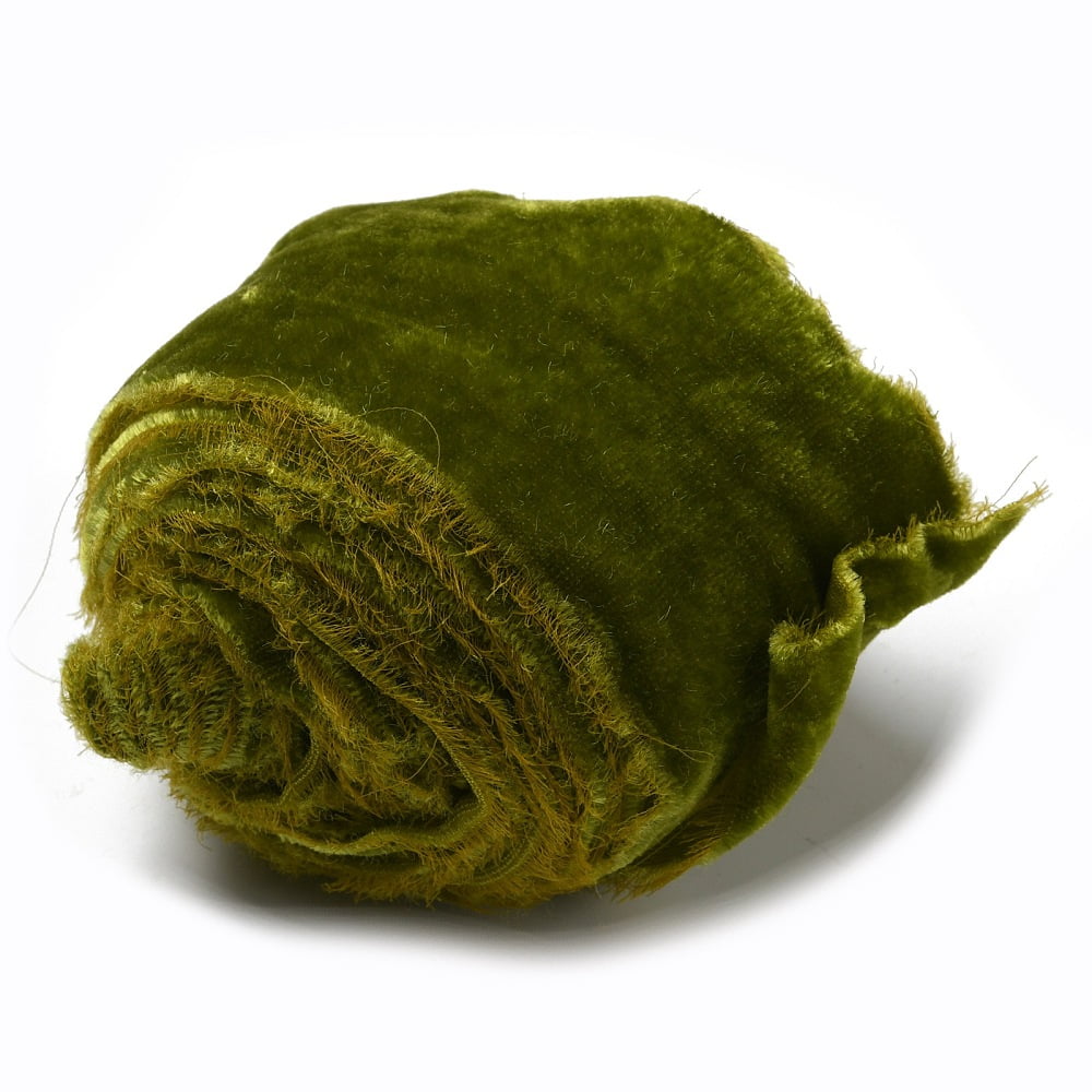 1 Roll Polyester Cloth Ribbons with Raw Edge Garment Accessories Olive ...