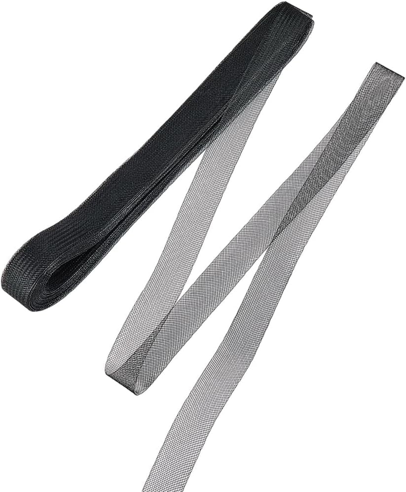 1 Roll Polyester Elastic Deco Mesh Ribbons for Hat Decoration Black 1 ...