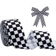 1 Roll Polyester Ribbons Flat with Tartan Pattern Black 1-1/2 inch(38mm ...