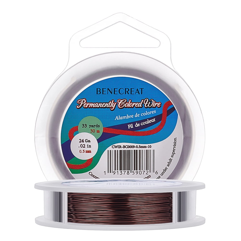 1 Roll Round Copper Wire for Jewelry Making Coconut Brown 24 Gauge 0 ...