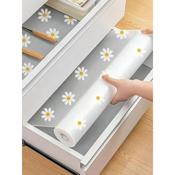 1 Roll Shelf Liner For Kitchen Cabinets EVA Waterproof Fridge Pad ...