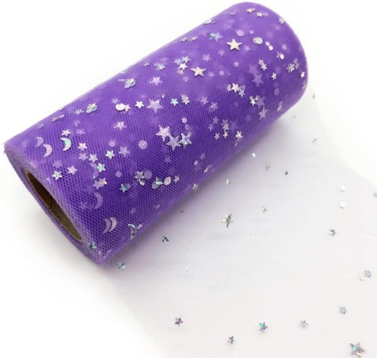 1 Roll Sparkle Polyester Tulle Fabric Rolls Mesh Ribbon Spool with ...