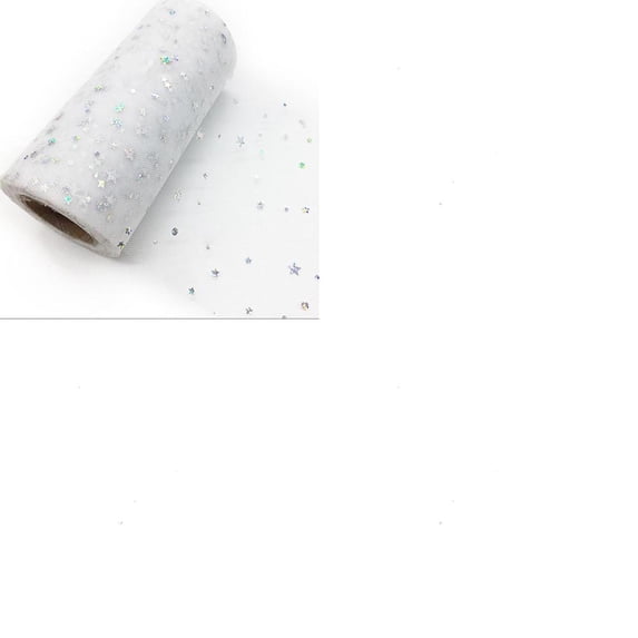 1 Roll Sparkle Polyester Tulle Fabric Rolls Mesh Ribbon Spool with ...
