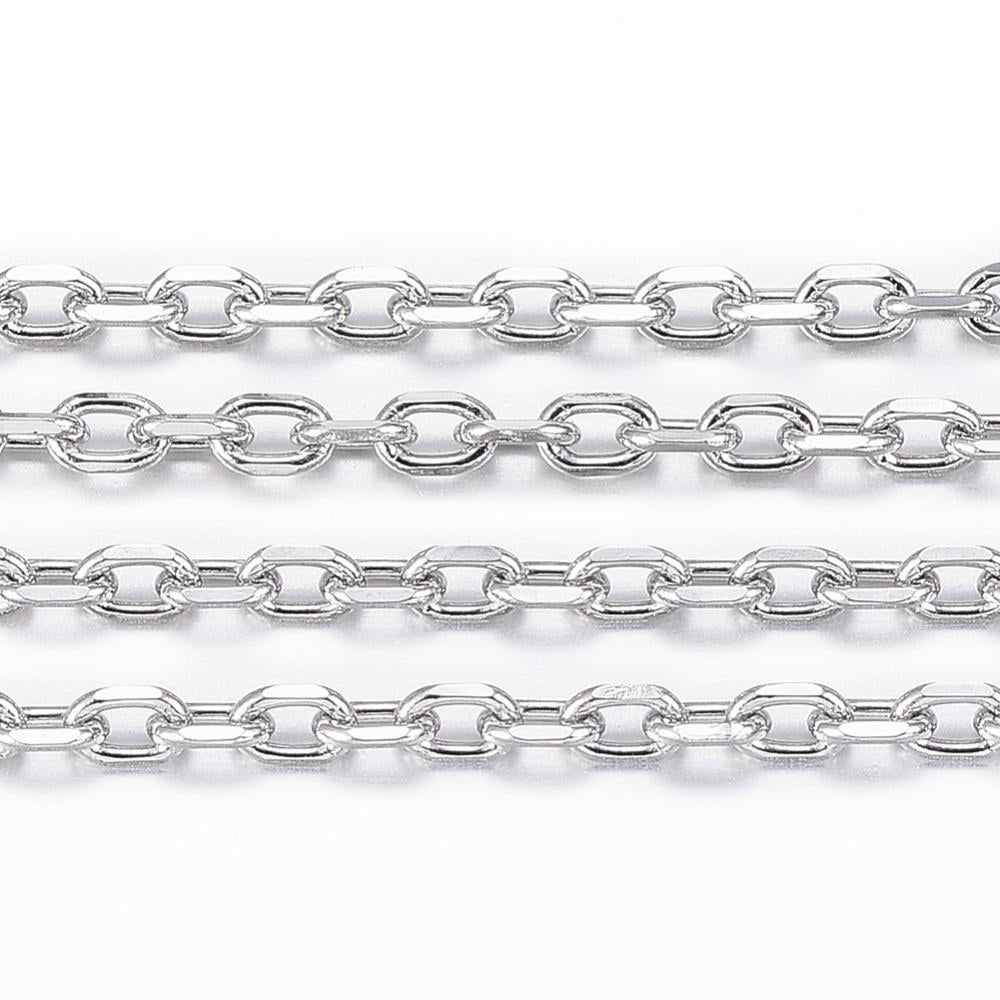 1 Roll Tarnish Resistant 304 Stainless Steel Cable Chains Diamond Cut ...
