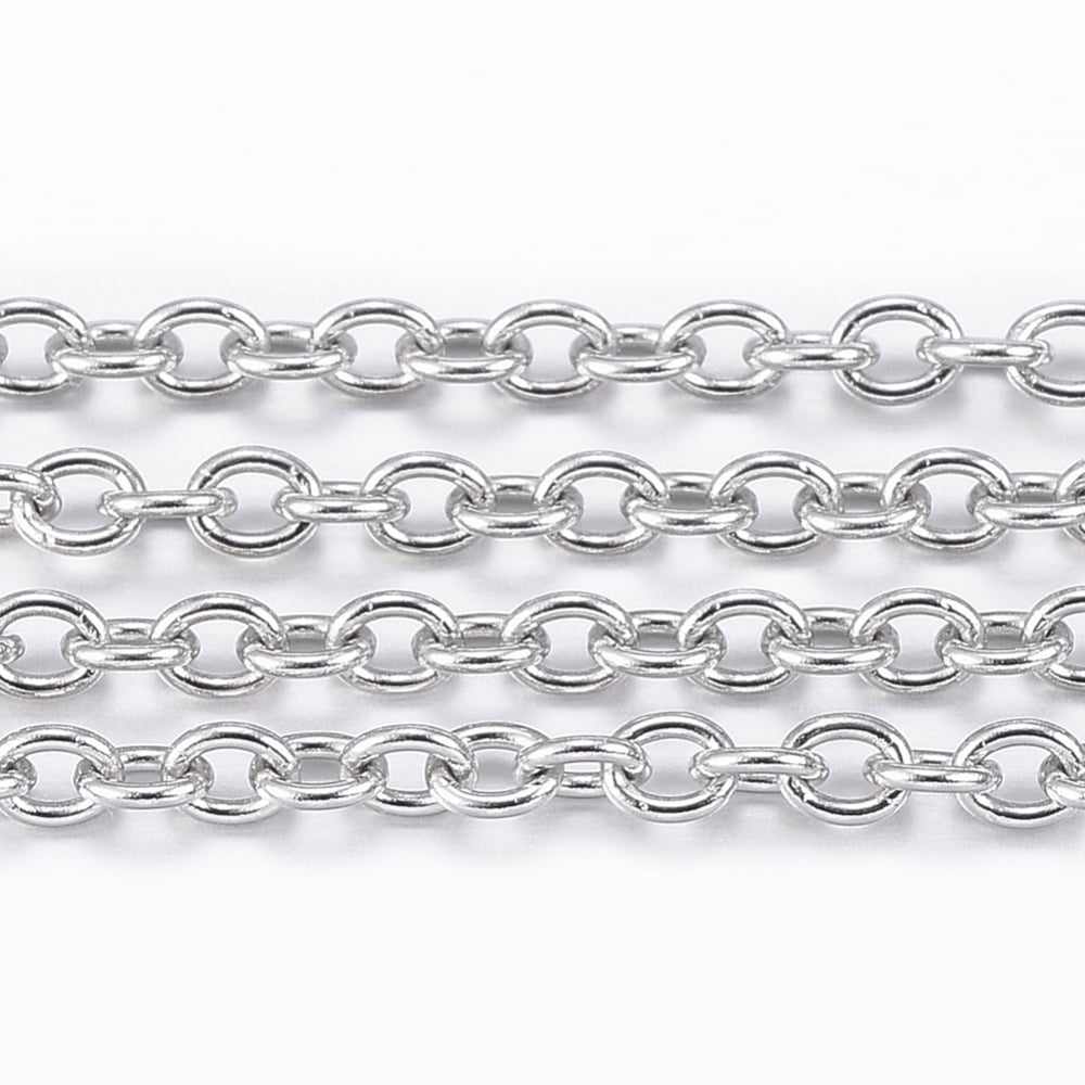 1 Roll Tarnish Resistant 304 Stainless Steel Cable Chains Soldered with ...