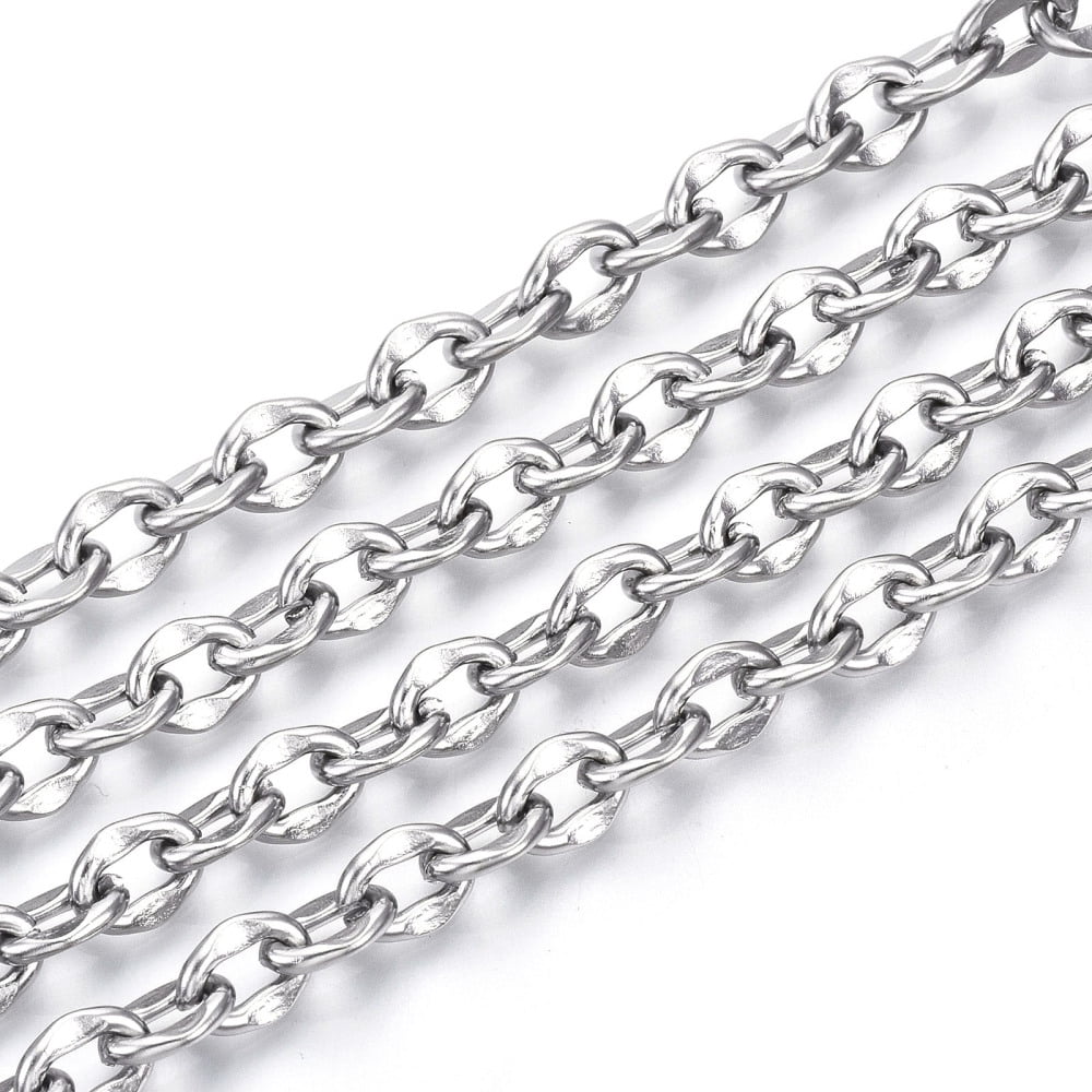 1 Roll Tarnish Resistant 304 Stainless Steel Dapped Cable Chains ...
