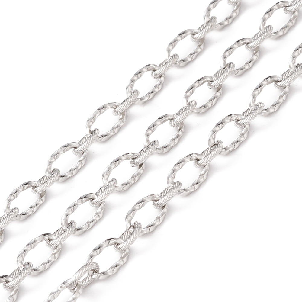 1 Roll Tarnish Resistant 304 Stainless Steel Twist Oval Link Chains ...