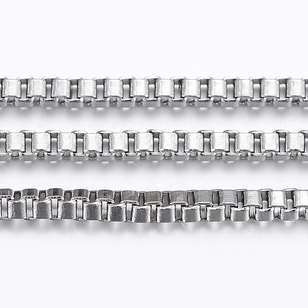 1 Roll Tarnish Resistant 304 Stainless Steel Venetian Chains/Box Chains ...