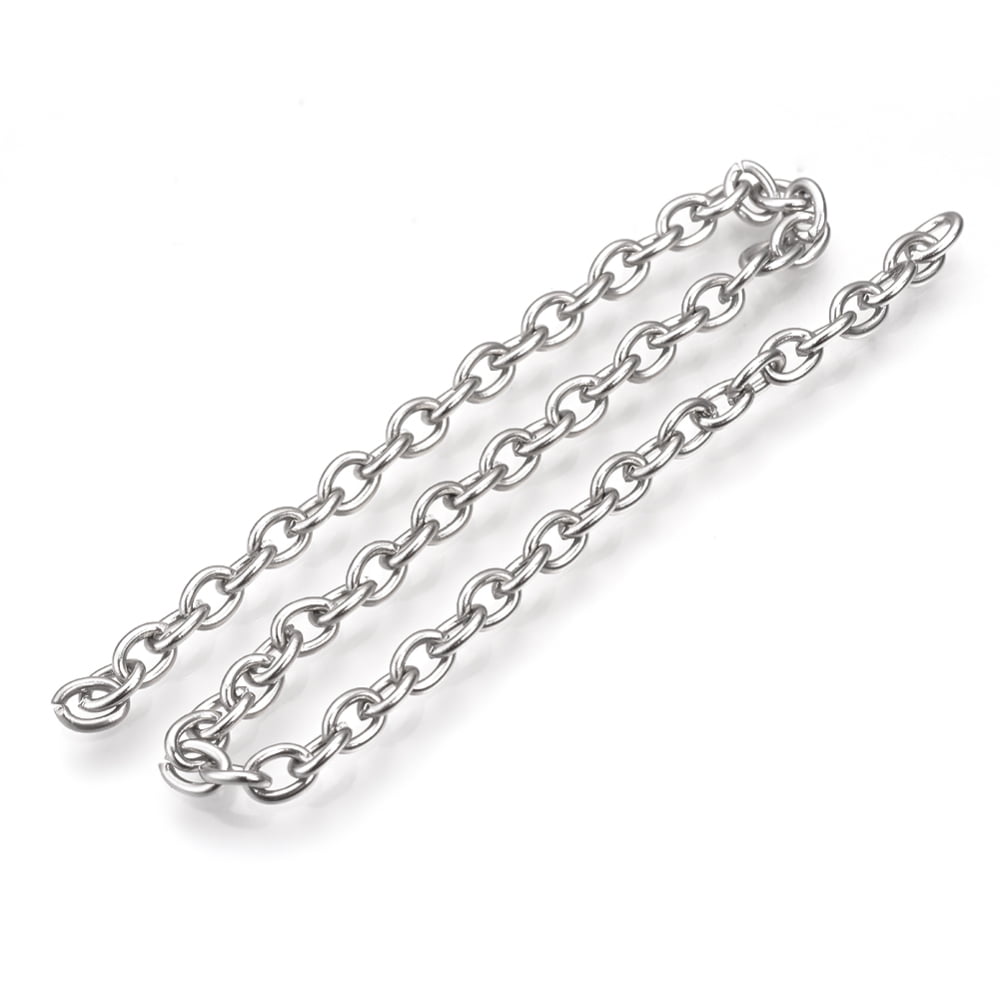 1 Roll Tarnish Resistant Stainless Steel Cable Chains Unwelded with ...