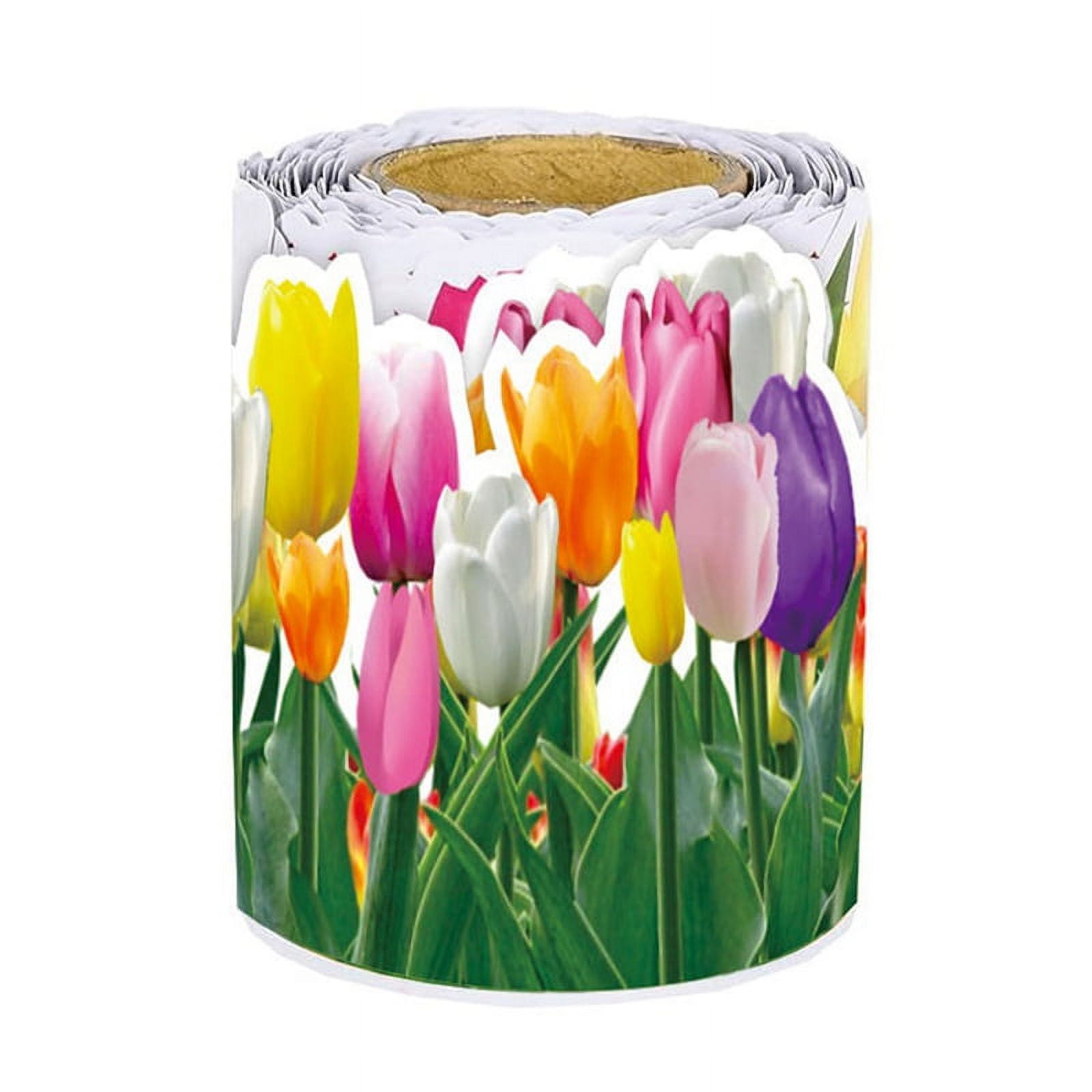 1 Roll Tulip Flower Trim Border 65.6ft Floral Bulletin for School ...