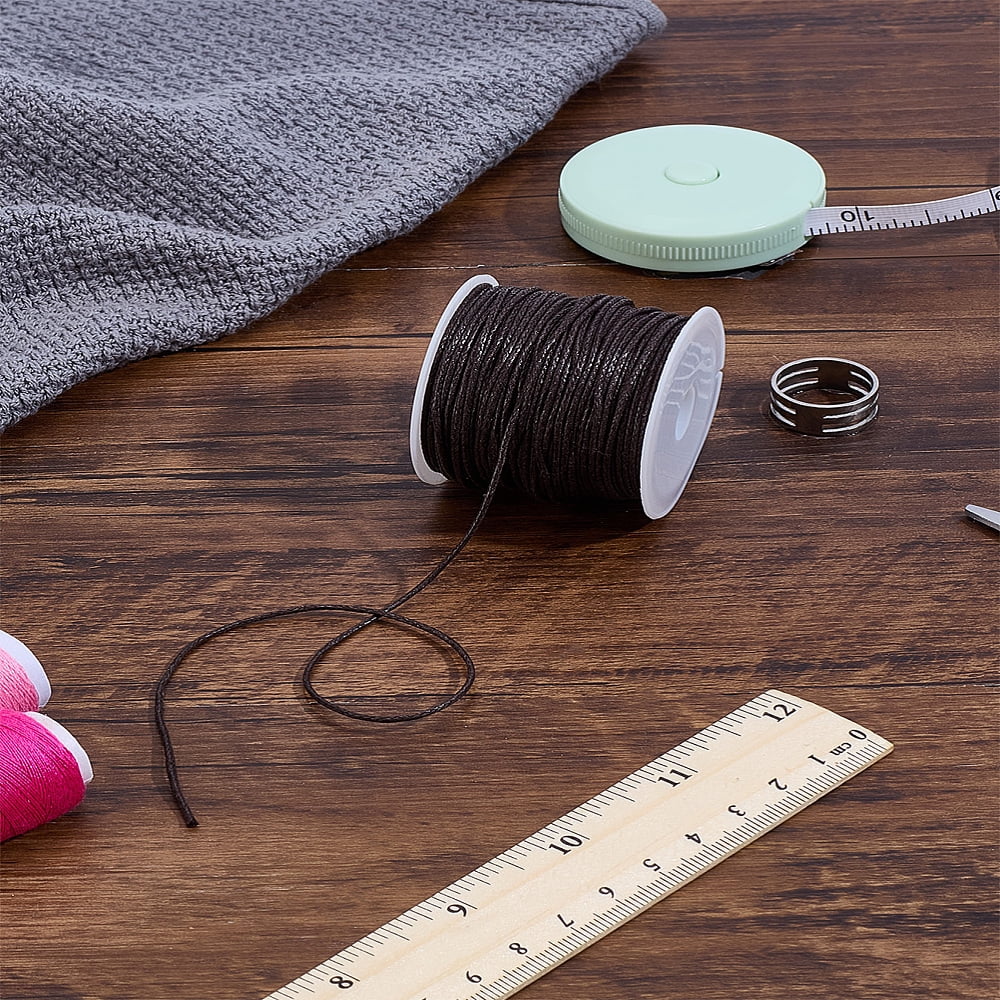 1 Roll Waxed Cotton Thread Cords Coconut Brown 1mm about 10.94 Yards ...