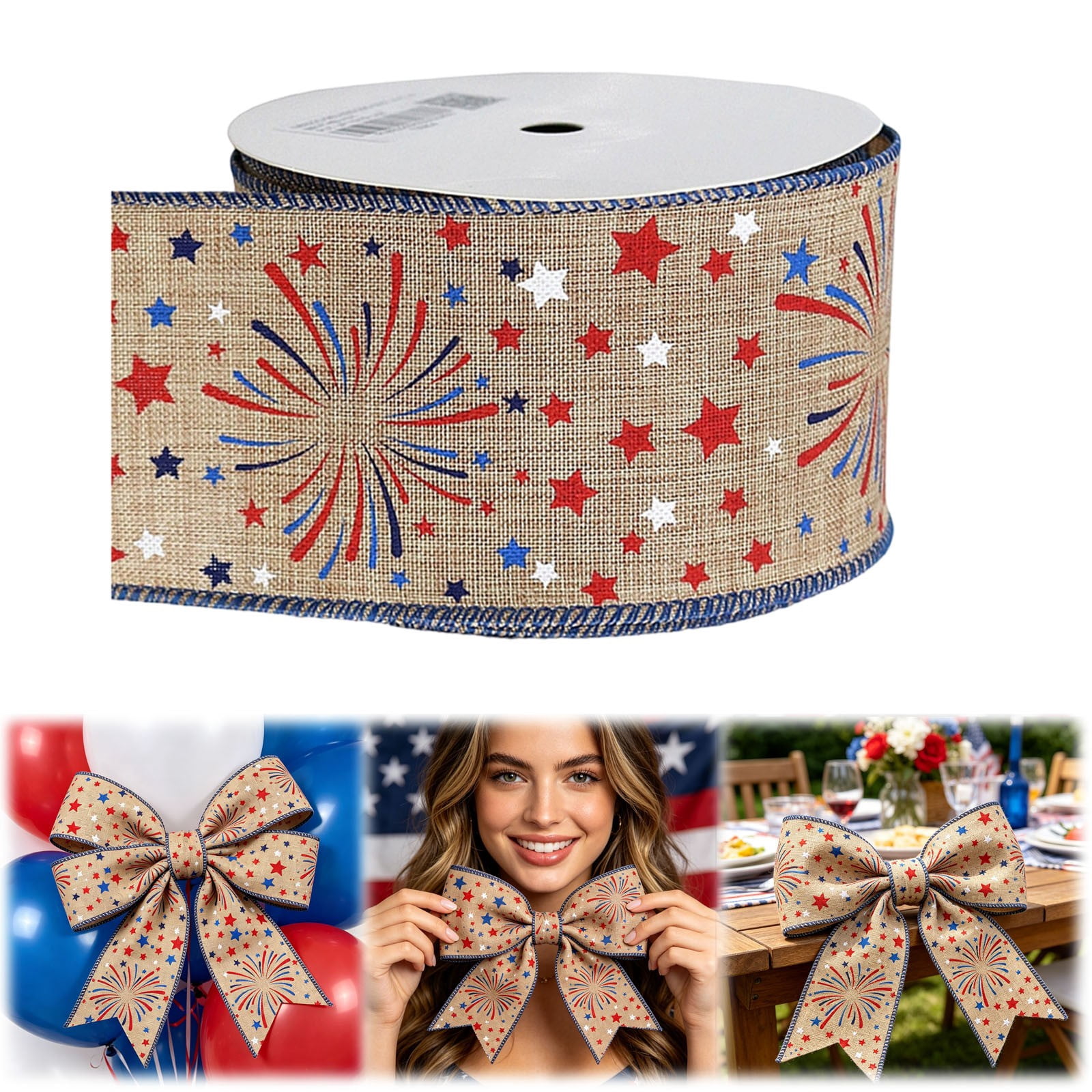 1 Roll Wired Ribbon Wired Ribbon Mixed Materials For Gift Wrapping ...