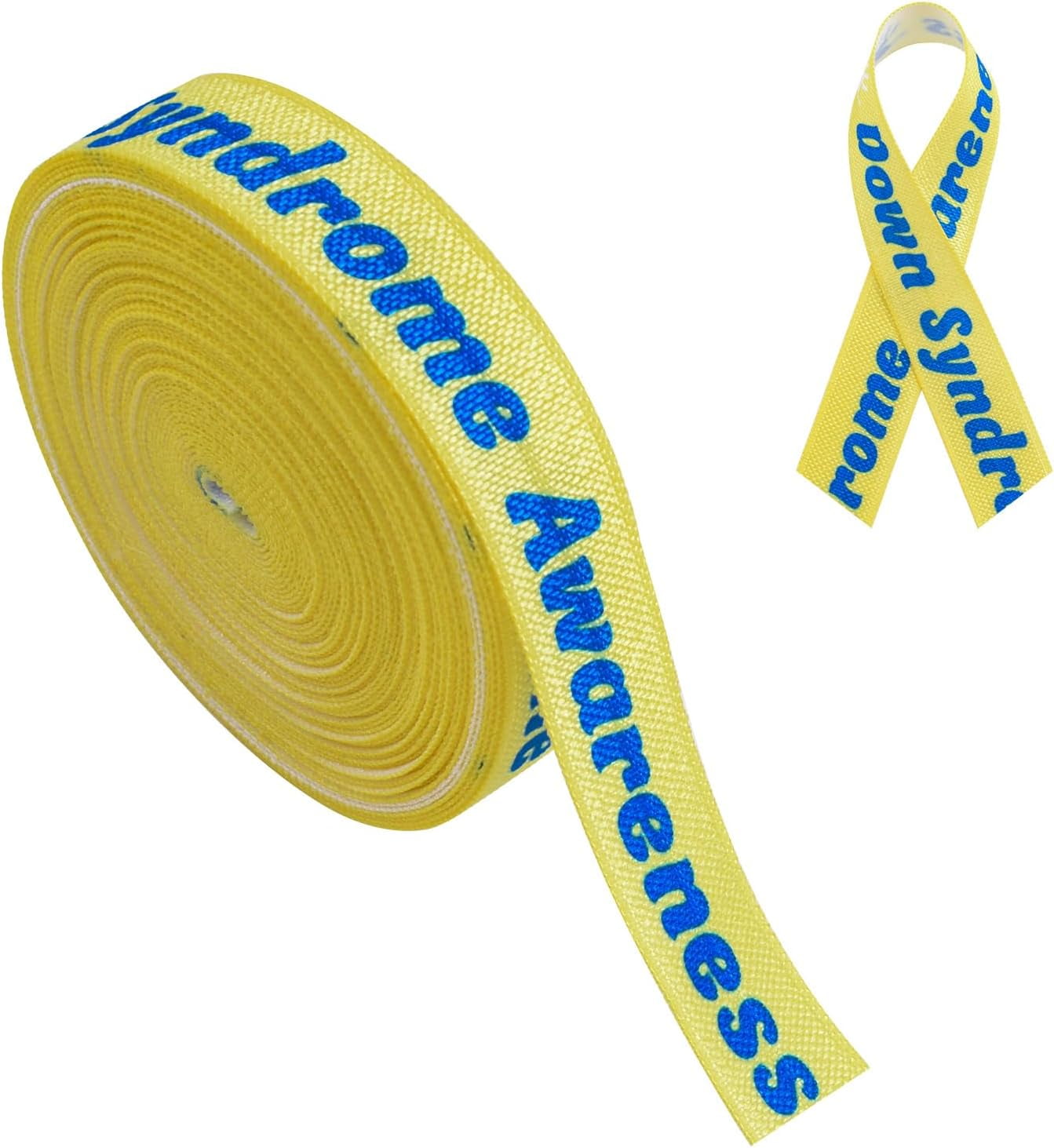 1 Roll Yellow & Blue Elastic Webbing Down Syndrome Awareness Ribbon ...