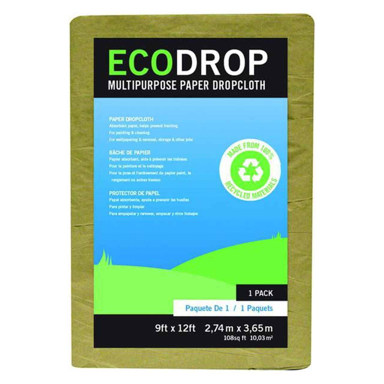 9812611,DROP CLOTHS,HEAVY KRAFT PAPER "ECODROP'',,Bagged,Size Ft=9 x 12 ...