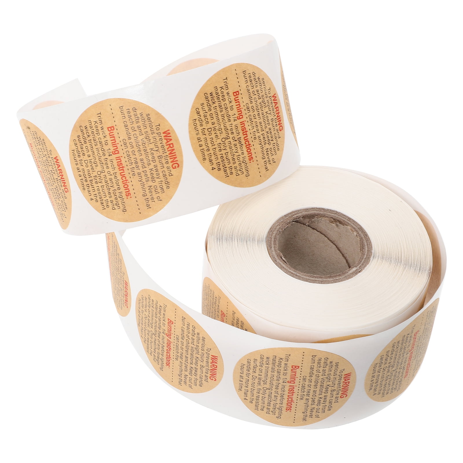 1 Roll of Candle Warning Stickers Round Candle Jar Container Warning ...