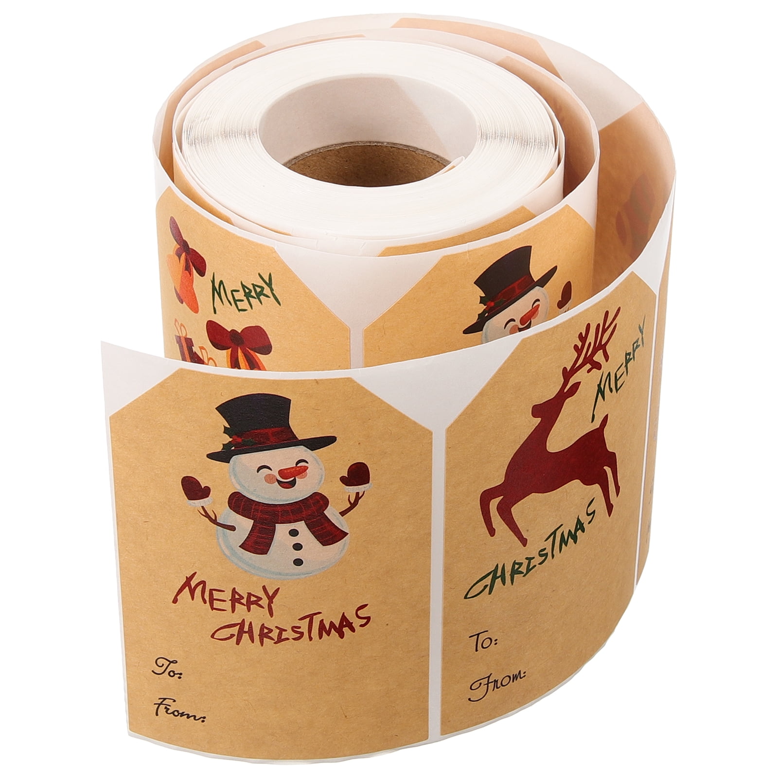 1 Roll of Christmas Sticker Roll Xmas Gift Label Stickers Cake Baking ...