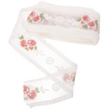 1 Roll of Embroidery Floral Ribbon Flower Wrapping Ribbon Gift Box ...