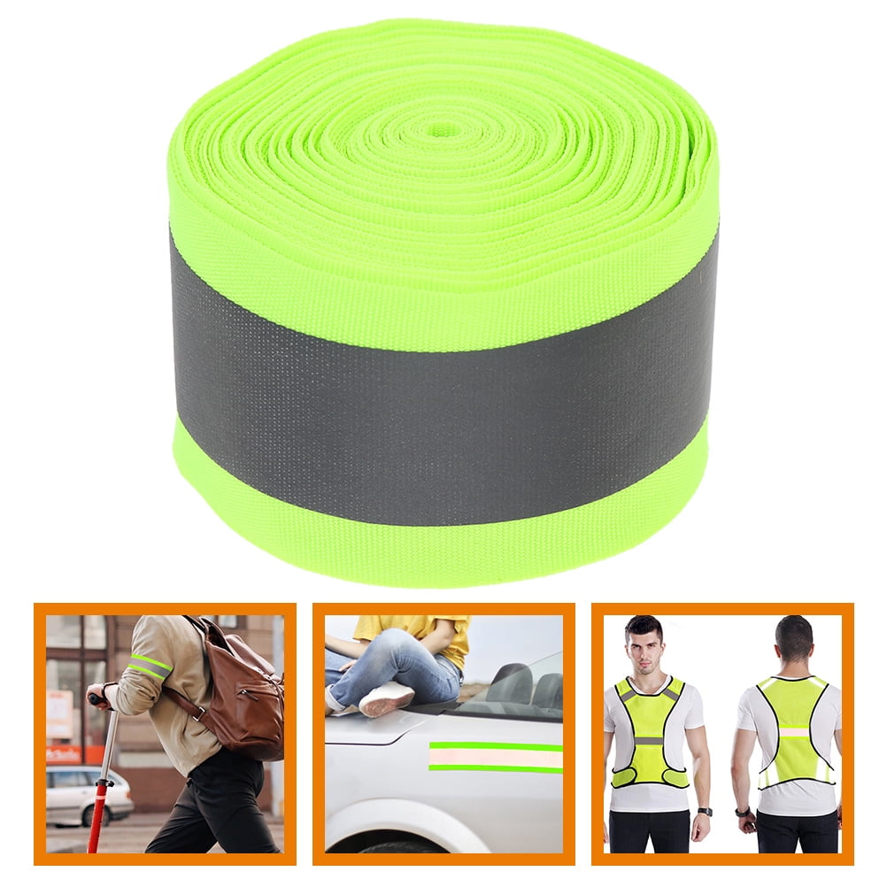 1 Roll of Fabric Reflective Safety Fabric Florescent Warning Ribbon ...