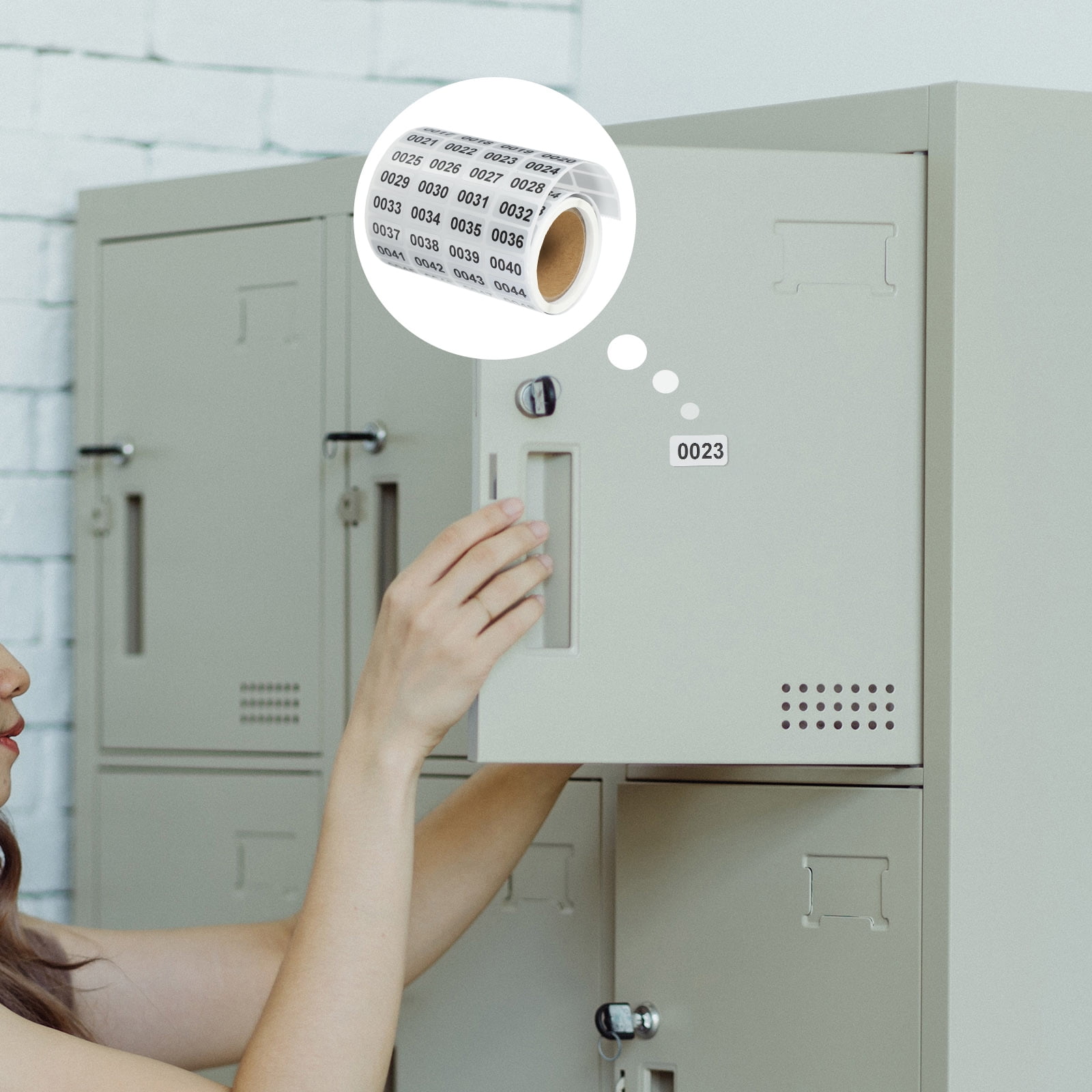 1 Roll of Numbered Labels Stickers Rectangular Labels Adhesive Number ...