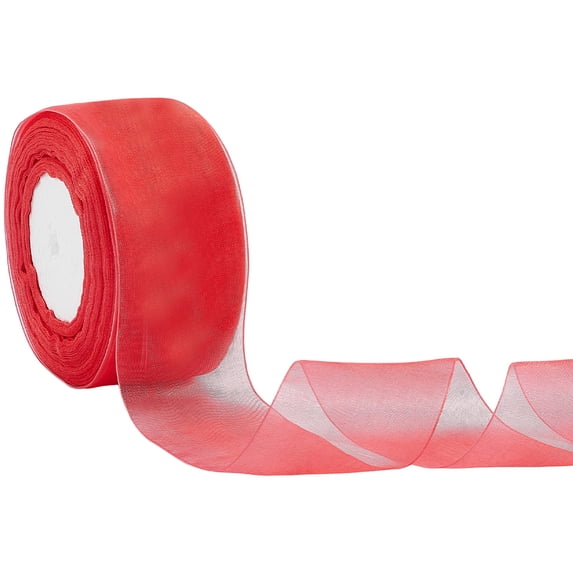 1 Rolls Sheer Organza Ribbon Wide Ribbon for Wedding Decorative Red 2 ...