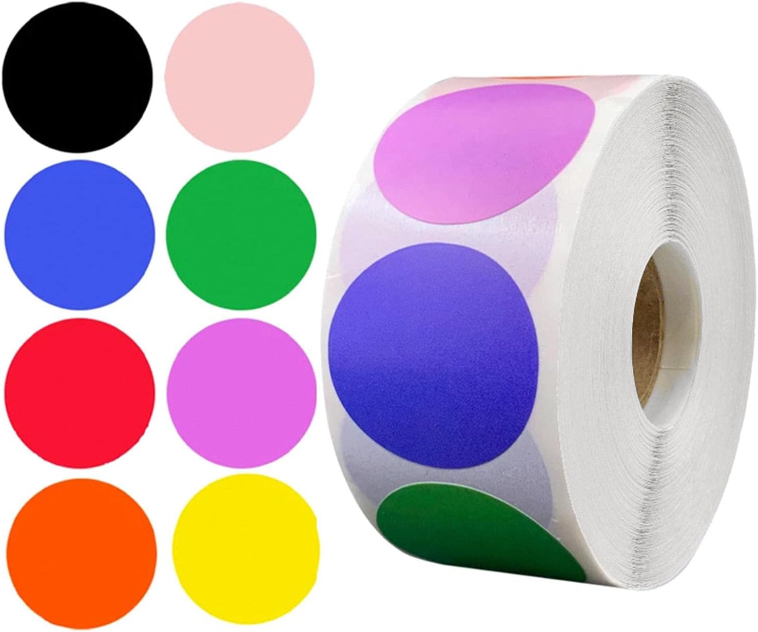 1" Round Color Labels on, 500 Stickers, - Walmart.com