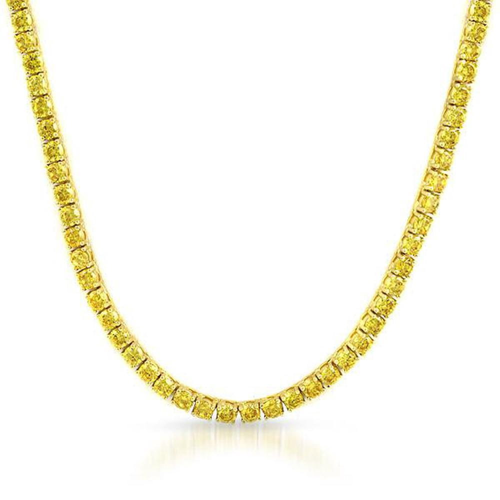 1 Row 3MM CZ Bling Bling Lemonade Tennis Chain - Walmart.com