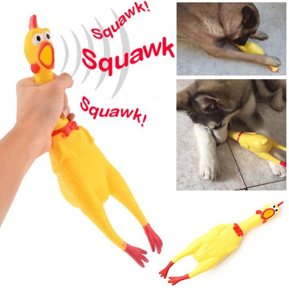 1 Rubber Chicken Squeeze Squeak Pet Dog Puppy Shrilling Chew Screaming ...