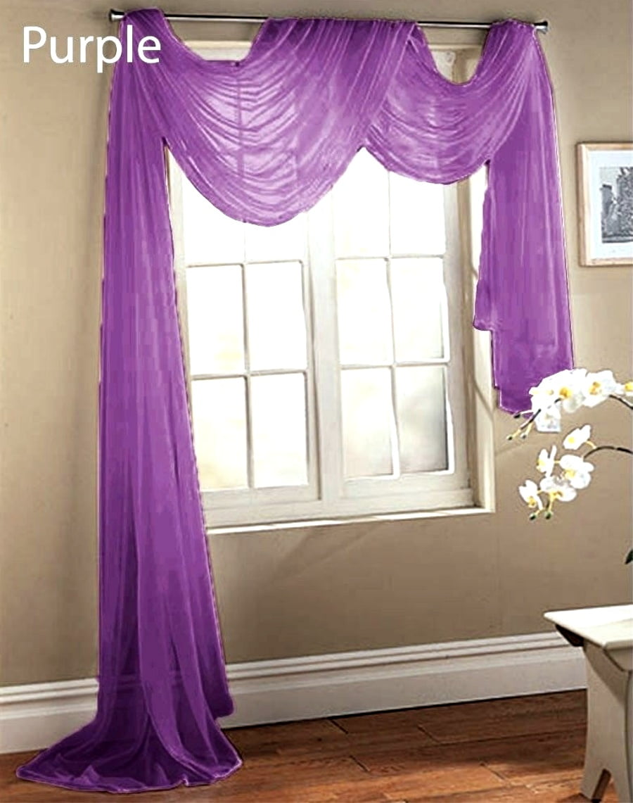 1 SCARF WINDOW SHEER VOILE VALANCE HOME EVENT PARTY WEDDING DESIGN ...
