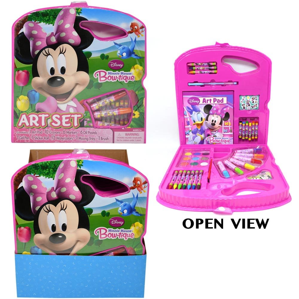 Disney Minnie Mouse Art Set - Includes Art Pad, Crayon, Marker, Gel Pen ...