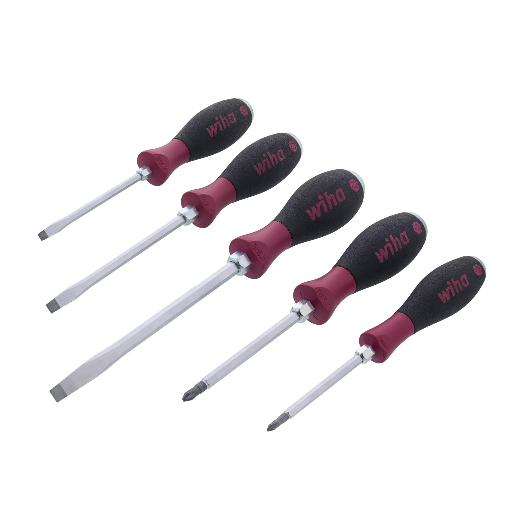 1 SET Wiha 53390 Screwdrivers, Slotted and Phillips, Extra Heavy Duty ...
