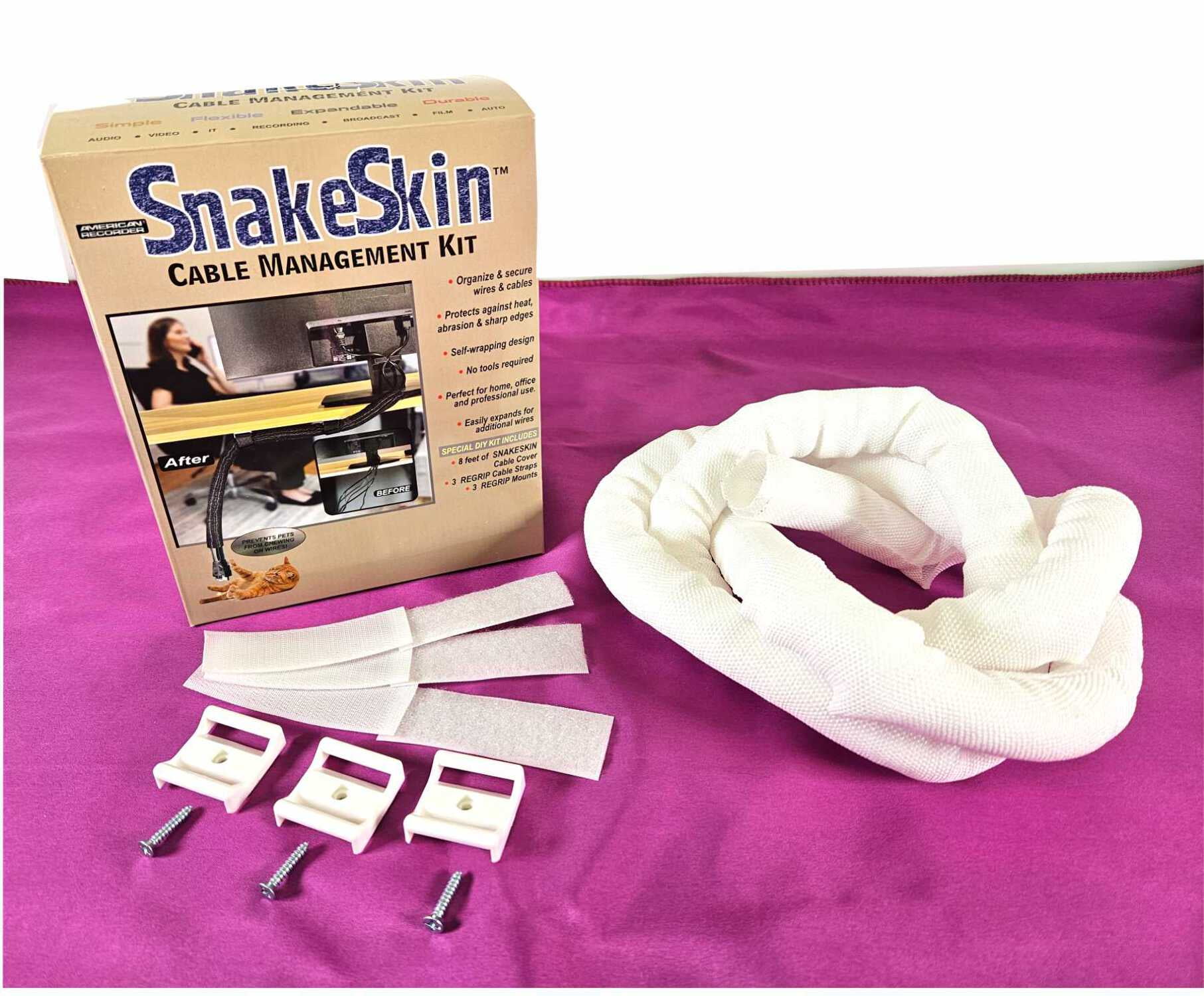 1" SNAKESKIN Cable Management Kit - White - 8 feet pack - Walmart.com