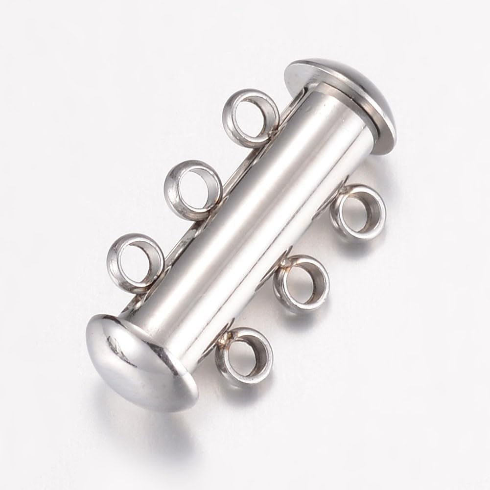 1 SST 304 Stainless Steel Slide Lock Clasps Peyote Clasps 3-Strand ...