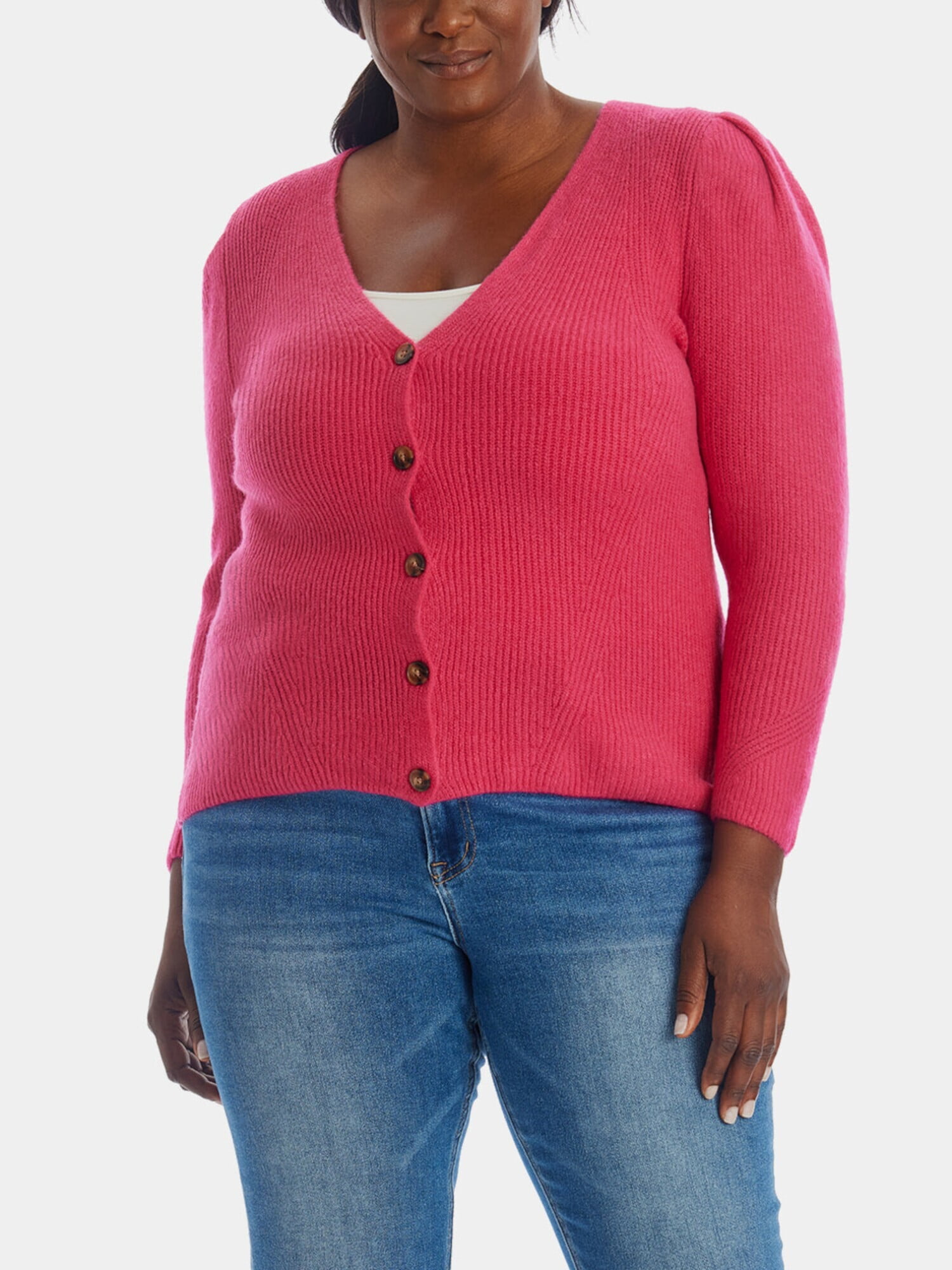 1. STATE Womens Pink Stretch Long Sleeve V Neck Wear To Work Sweater ...