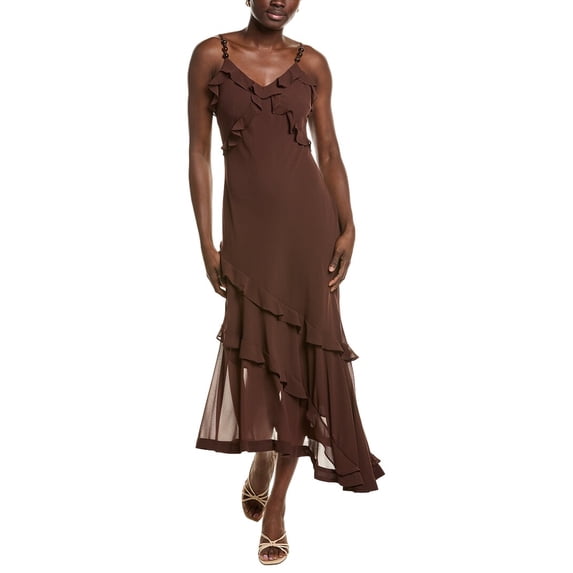 1.STATE womens Asymmetrical Maxi Dress, 0, Brown - Walmart.com