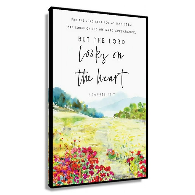 1 Samuel 16 7 The Lord Looks on The Heart Bible Verse Wall Art Print David Psalmist Psalm ...